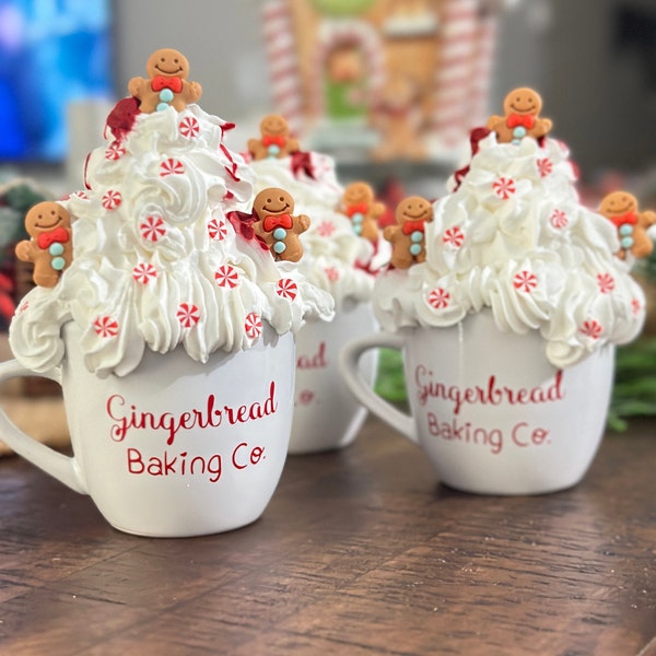 Gingerbread Mug Topper Peppermint Decoration Peppermint Whipped Topper ...