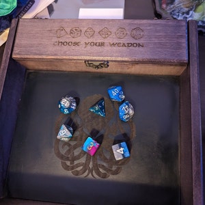Custom Wooden DND Dice Box Tray RPG Dice Rolling Mat Tabletop - Etsy