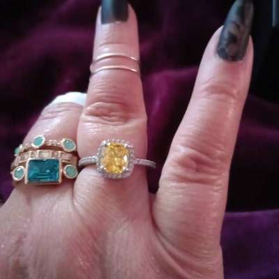 Blue Topaz Women Ring Large Rectangle Gemstone Ring - Etsy
