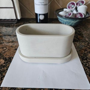 Large Round Concrete Tray Catch All Tray Concrete Tray Entryway Table ...