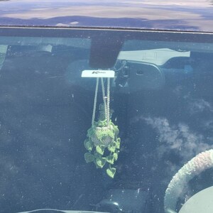 Crochet Lily of the Valley Car Hanging Plant, Rearview Mirror Decor ...