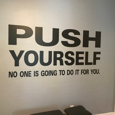 Wall Decal, Push Yourself, Gym Decal, Workout Decal, Fitness Decal ...