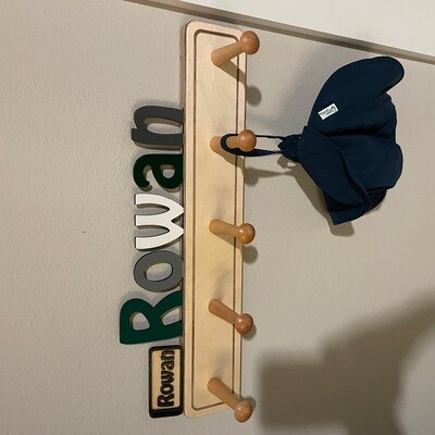Colorful Kids Coat Rack With Personalized Name Fast Delivery - Etsy