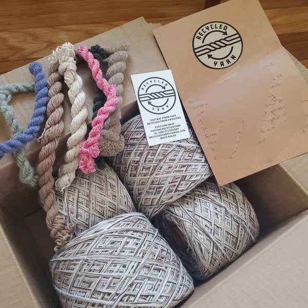 Fuchsia Pink Linen / Cotton Recycled Yarn - 1,766 Yards (chainette ...