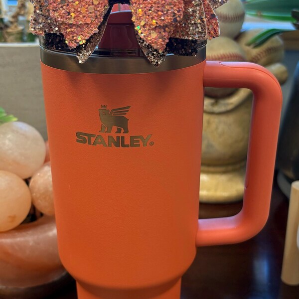 Loveshack Ribbon Rosa Stanley Straw Bow Pink and Gold - Etsy