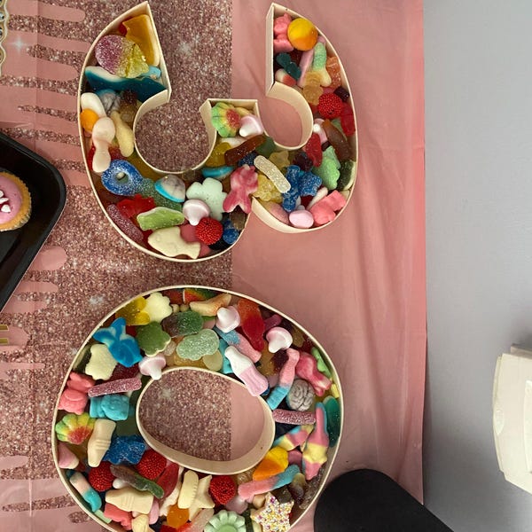 2 X SWEET FILLED NUMBERS! 50th, 40th, 18th, 21st, Wedding Anniversary ...