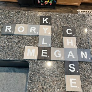 Scrabble Wall,46 Tile Colors ,farmhouse Carved Decor,rustic ...