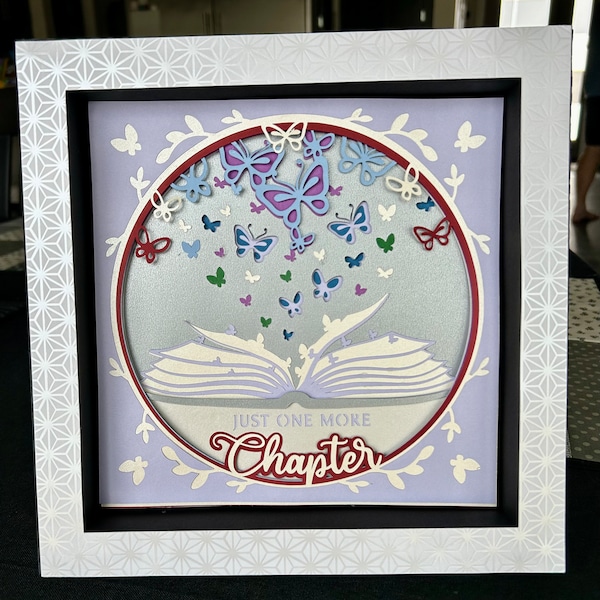3D Book With Butterflies Shadow Box, Floral Layered Paper Art, 3D ...