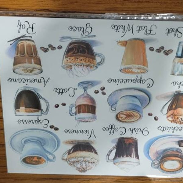 Coffee Collage Postcard | 1 Postcard | Thick Cardstock | for Sending a ...