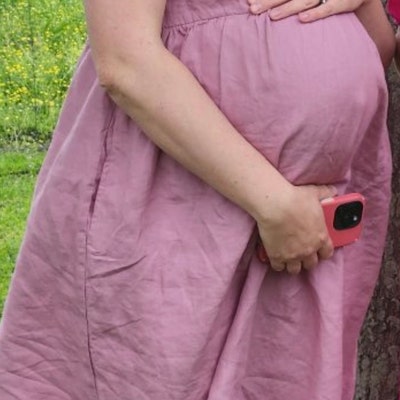 Linen Dress With Short Sleeves and Hidden Side Pockets, HUNTINGTON ...