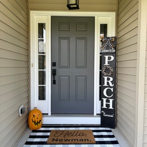 Monogram Porch Sign Welcome Porch Sign Family Name | Etsy