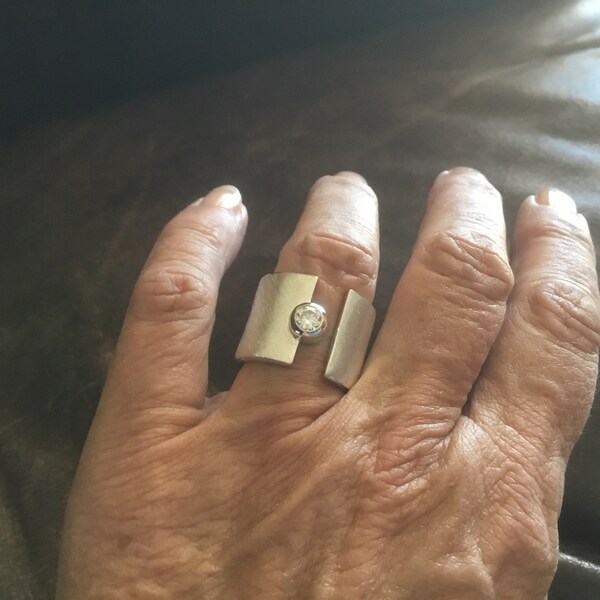 Wide Gemstone Ring, Diamond Ring, Moissanite Rings, Wide Bands ...