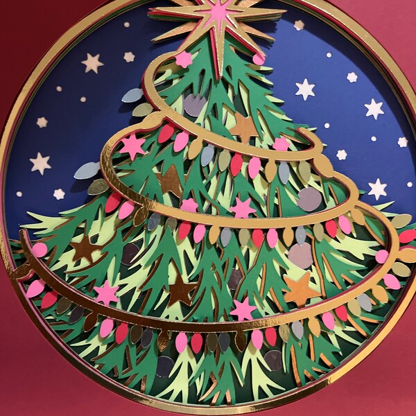 3D CHRISTMAS TREE Svg - 3D Christmas Svg - CHRISTMAS Shadow Box Svg ...