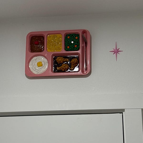 Retro School Lunch Wall Sculpture /pop Art/ Kitschy/ Glitter/ Fake Food ...