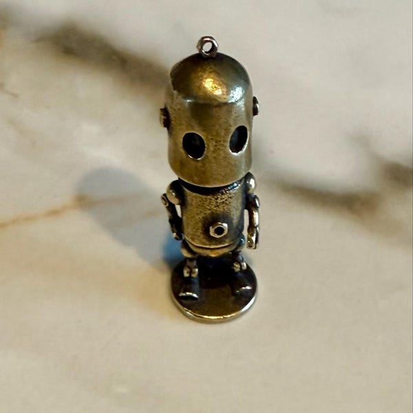 Handmade Brass Robot Figurine: Bitsy Desk Decor (4cm) - Etsy