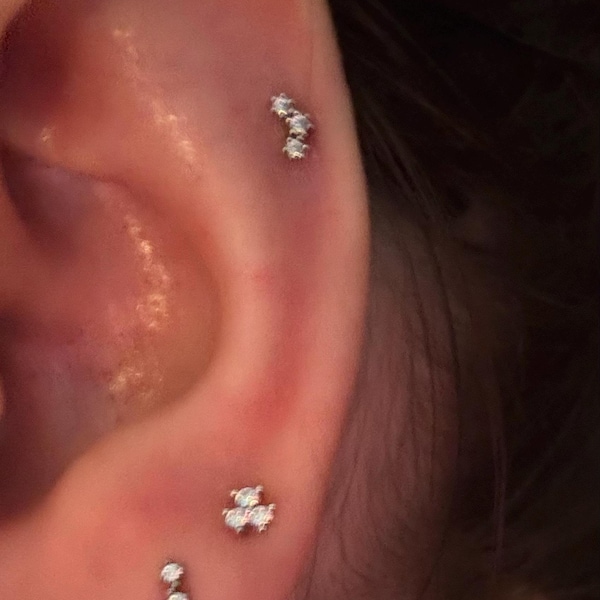 14K Solid Gold Sparkly Double Sequin Double Chain Attachment Triple ...