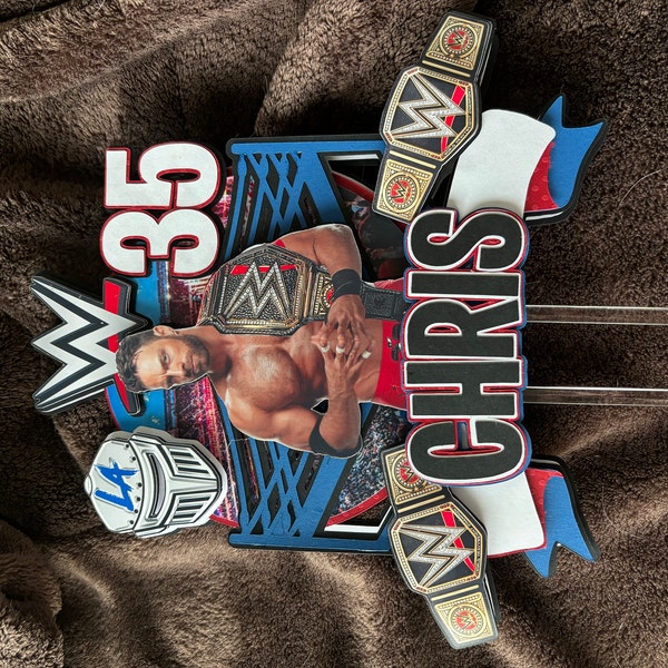 Wrestling Cake Topper - Etsy
