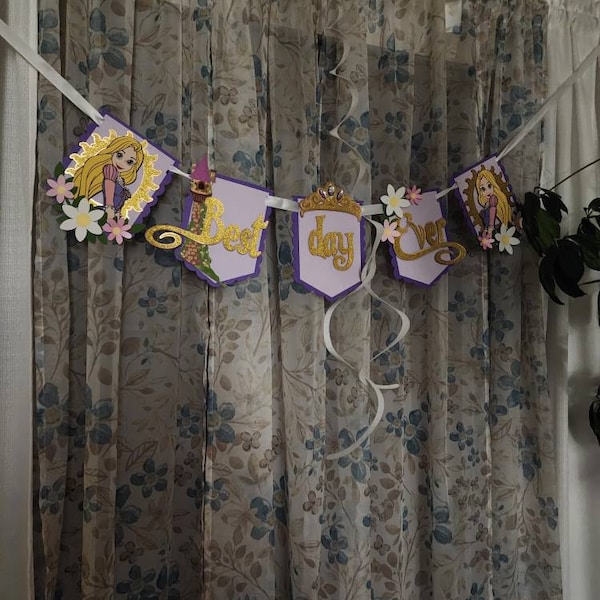 Rapunzel Banner | Disney Princesses Theme Party Decor | Princess ...