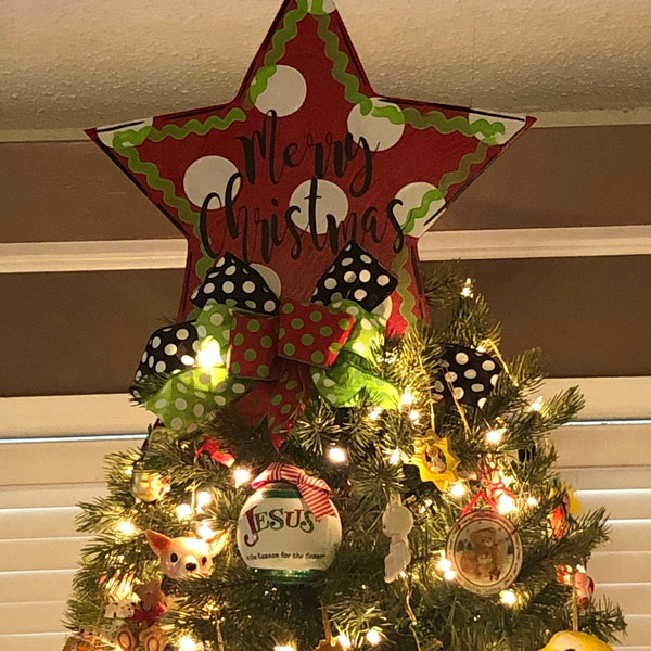 Christmas Tree Topper, Holiday Tree Topper, Personalized Tree Topper - Etsy