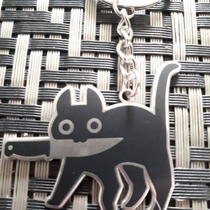 Knifecat Metal Keychain - Etsy