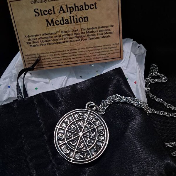 Steel Alphabet Medallion, Officially Licensed Mistborn Jewelry With ...