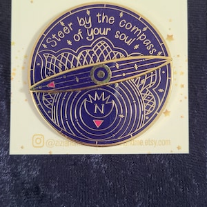Beautiful Enamel Spinning Compass Pin With a Reminder to Follow Your ...