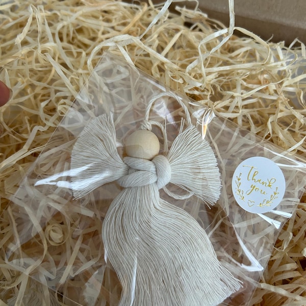 Macrame Mini Angels | Baptism Angel Gift | Christening Keepsakes ...