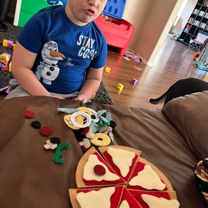 Felt Play Food Pizza Set Play Kitchen Pretend Play Toddler Learning Eco ...