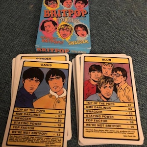 BRITPOP TRUMPS Card Game Vol.1 30 Britpop Bands Inc. Blur, Oasis, Suede ...