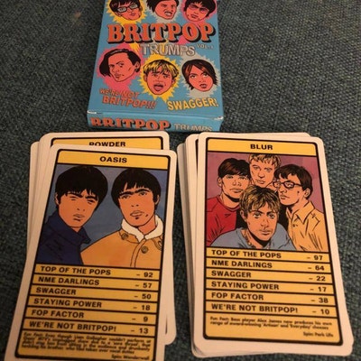 BRITPOP TRUMPS Card Game Vol.1 30 Britpop Bands Inc. Blur, Oasis, Suede ...