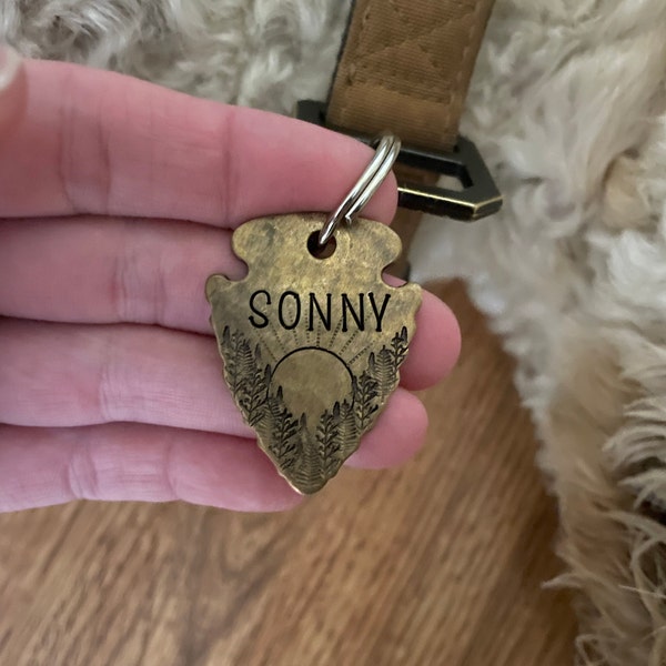 Arrowhead Dog Tag, Dog Tag Personalized, Sunrise Landing, Gift for ...
