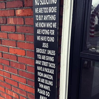 Rude Front Porch Leaner Sign 5 Foot Tall Reversible Front Porch Signs ...