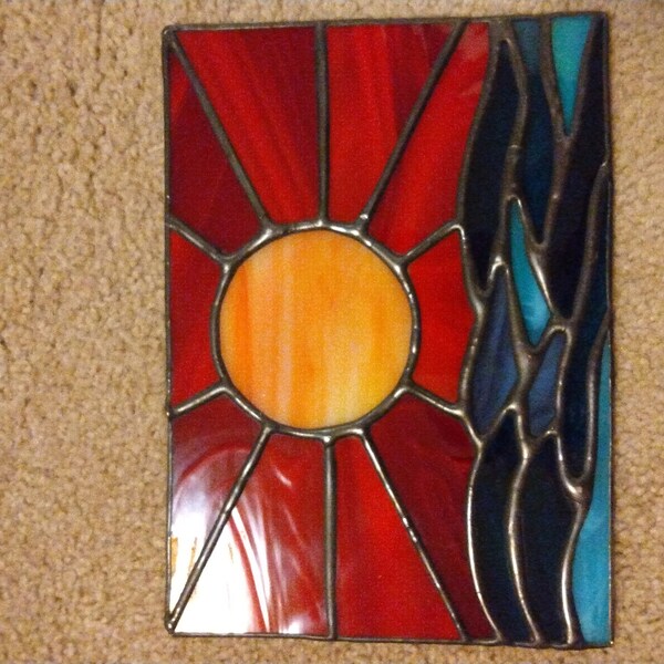 Ocean Sunrise/sunset Stained Glass Pattern Commercial or Hobby Use ...