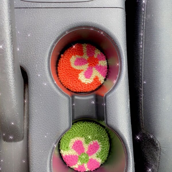 Set of 2 Car Coasters, Personalized Car Decor, New Car Gift, Smiley and ...