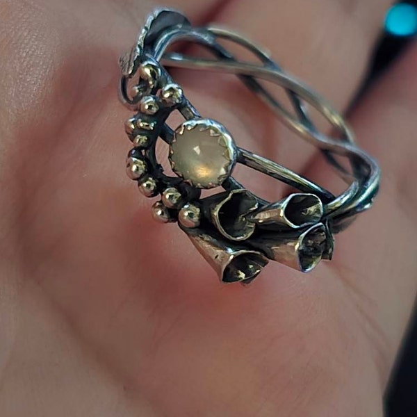 Lotus Flower Sterling Silver Earrings Elven Jewelry Floral Design - Etsy