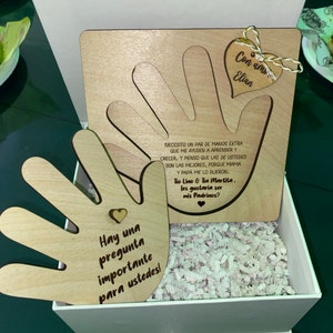 Godparents Proposal Shadow Box With Rosary Godparents Gift With Virgin ...