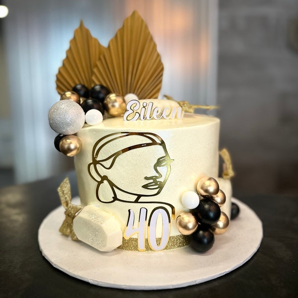 Lady Line Art Face Cake Plaque African Woman Part 2, Line Art Black ...