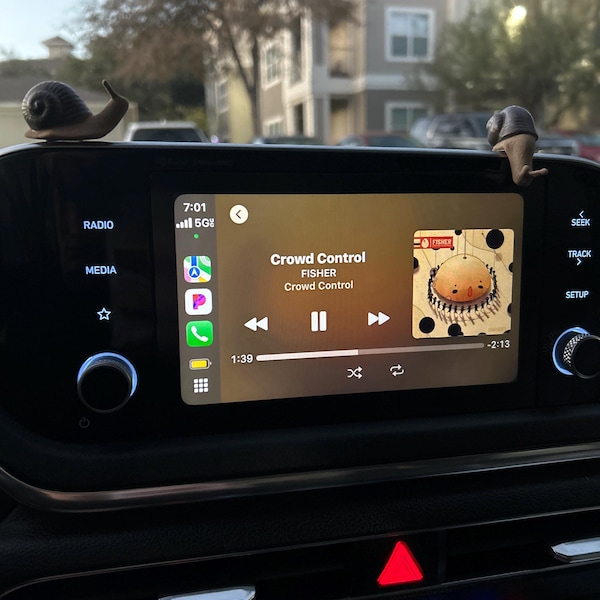 Kawaii Ceramic Snail Car Ornament, Cute Snail Car Decoration, Car ...