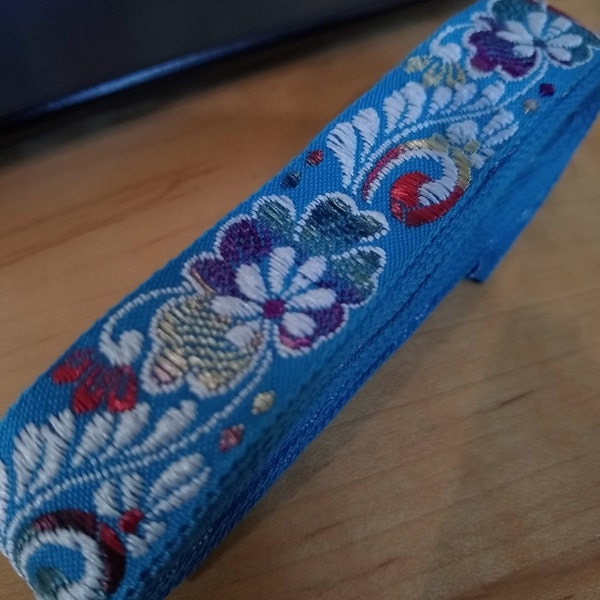 3/4" Vintage Sweet Satin Embroidered Floral Woven Jacquard Floral ...