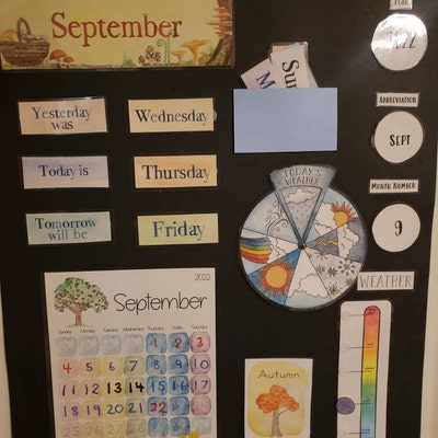 Watercolor Nature Themed Month Printable Pocket Chart - Etsy