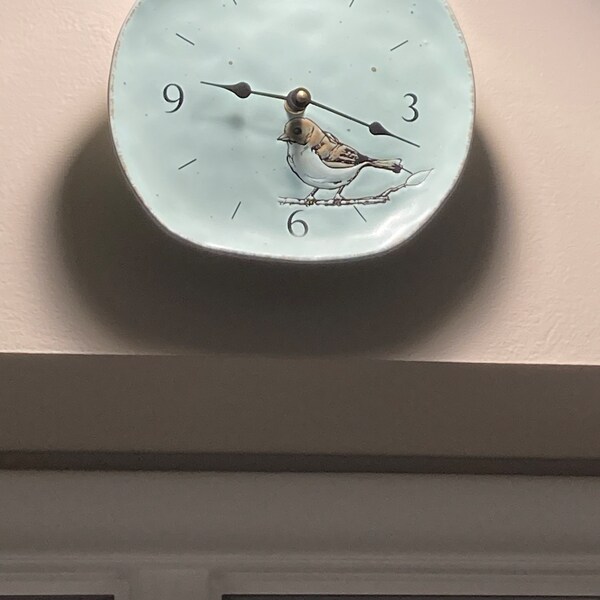 Bunny Clock, 8.5 Inch SILENT Ceramic Wall Clock, Brown Bunny Rabbit ...