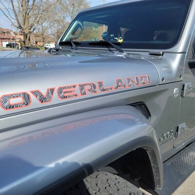 Custom Topographical Map Lettering Sticker Decal for Hood With an ...