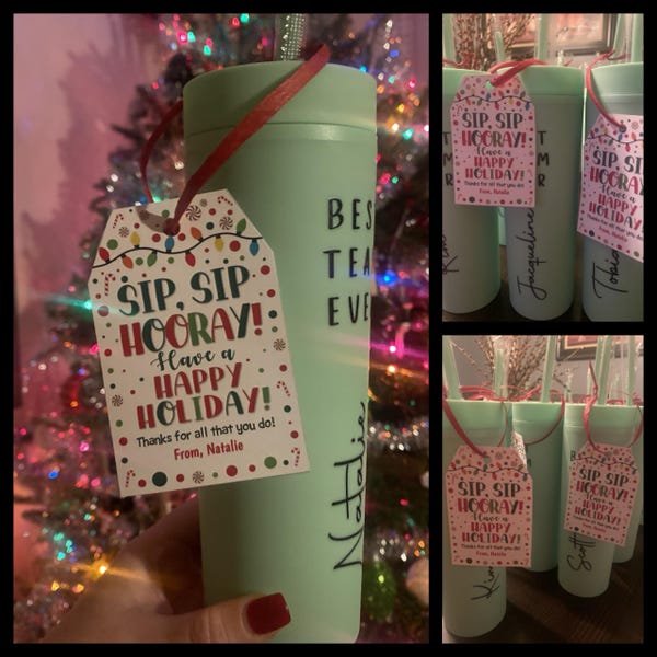 Christmas Soda Gift Tags Sip Sip Hooray Have a Happy Holiday Thank You ...