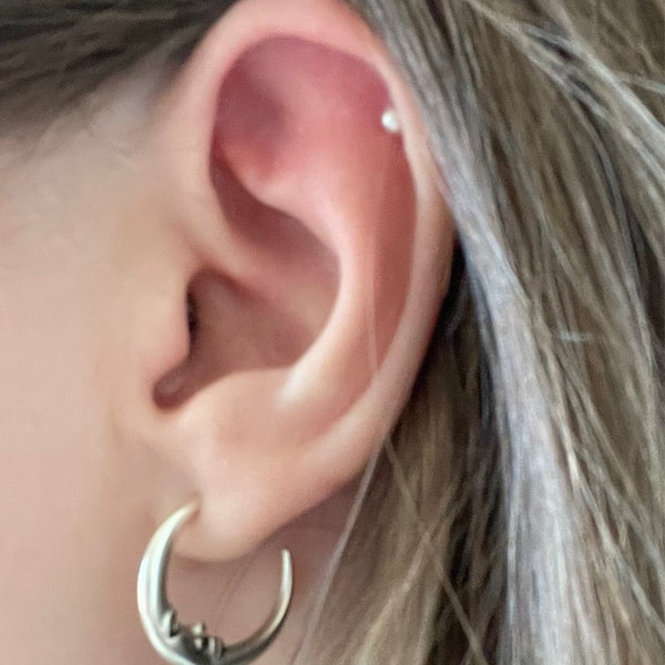 Gold Moon Hoop Earrings Bohemian Earrings Crescent Moon Jewellery Silver Moon Hoops Lunar ...