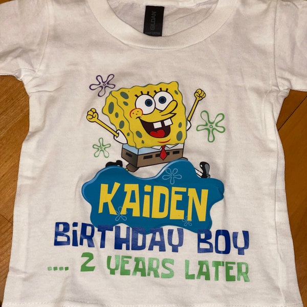 Sponge Theme Birthday Family Shirts, Custom Family T-shirt-personalized ...