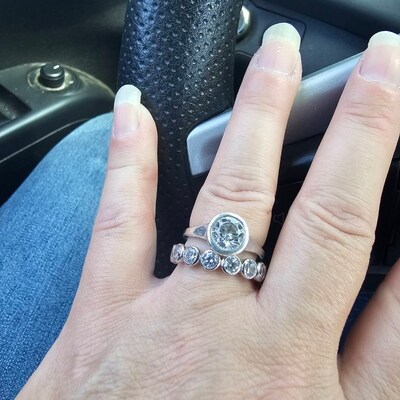 Princess 1.5 CT Engagement Ring Set, Platinum Plated Sterling Silver ...