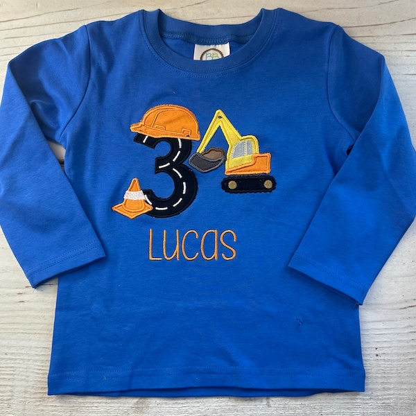 Construction Birthday Numbers. 4x4 5x7 Digital Applique Embroidery ...