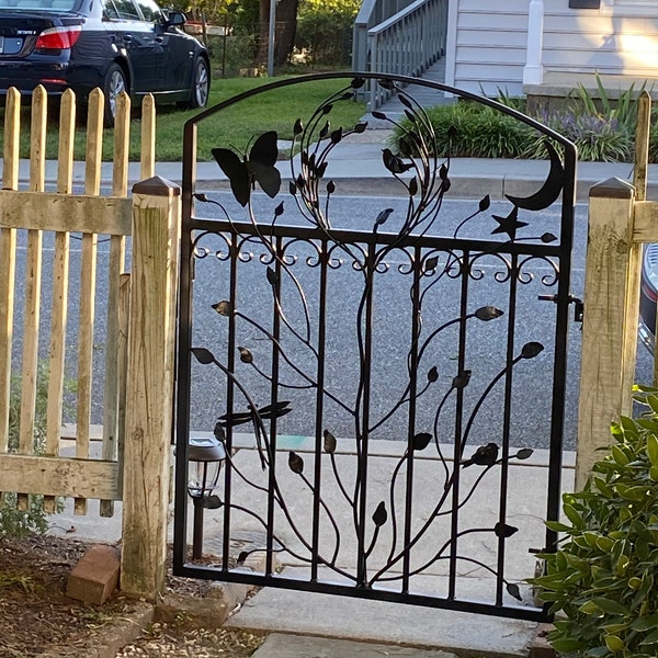 Iron Woodland Garden Gate: Handcrafted Steel, 3x4 Ft - Etsy