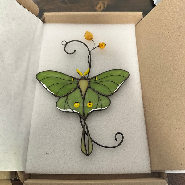 Luna Moth Stained Glass Window Hangings Christmas Gifts Custom Stained ...