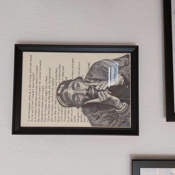 Rapper Pencil Drawing Art A4 8.3 X 11.7 Inches Print of Drawing Rap ...